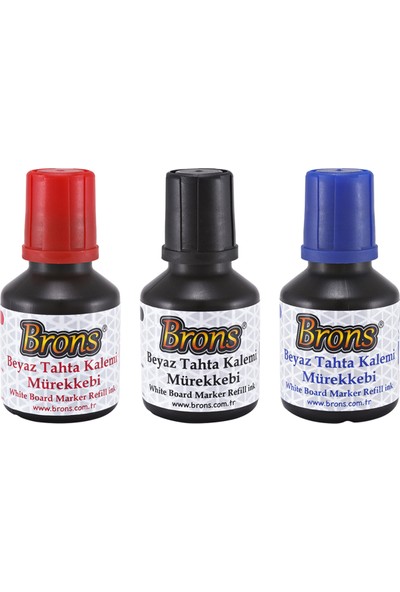 Brons Doldurulabilir Tahta Kalemi Mürekkebi 30 ml 3'lü Set