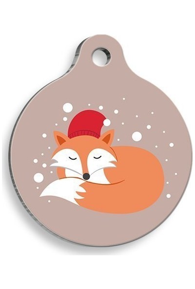 Pet Tag Art Kış Tilkisi Yuvarlak Kedi ve Köpek Künyesi Large: 3,8 Cm. Pet Tag Art Kış Tilkisi Yuvarlak Kedi ve Köpek Künyesi Large: 3,8 Cm.