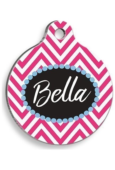Pet Tag Art Pembe Zikzak Yuvarlak Kedi ve Köpek Künyesi Small: 2,5 Cm. Pet Tag Art Pembe Zikzak Yuvarlak Kedi ve Köpek Künyesi Small: 2,5 Cm.