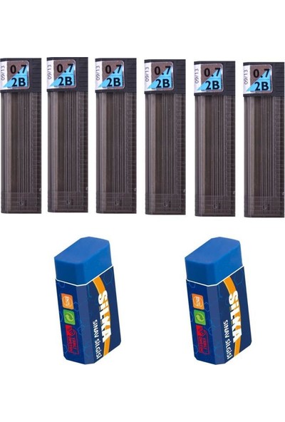 Tombow 2b 0.7 mm Uç 6'lı + Silgi 2'li