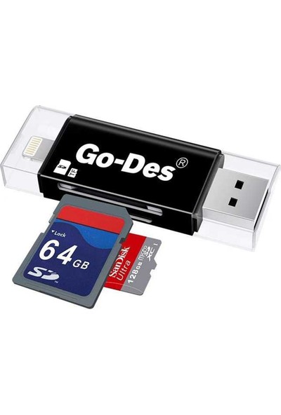 Go-Des GD-DK102 Lightning Kart Okuyucu Siyah