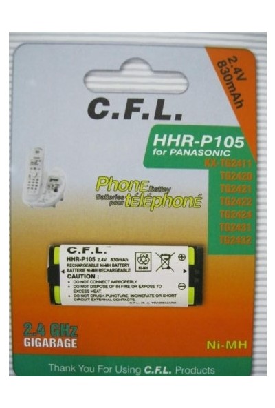 C.F.L. Pil 830 Mah 2.4V Şarj Edilebilir Panasonıc Telsiz Telefon Pili C.f.l. HHR-P105 C.F.L. Pil 830 Mah 2.4V Şarj Edilebilir Panasonıc Telsiz Telefon Pili C.f.l. HHR-P105