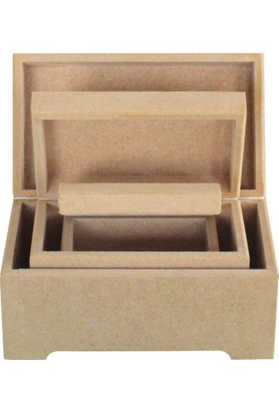 Joy And Toys 16 x 9,5 x 8 cm(3 Adet)Dikdörtgen Ahşap Boyanabilir Hediye Sandık Kutu Joy And Toys 16 x 9,5 x 8 cm(3 Adet)Dikdörtgen Ahşap Boyanabilir Hediye Sandık Kutu