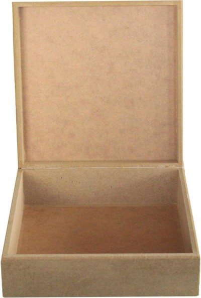 Joy And Toys 15 x 6 cm Kare Desenli Ahşap Boyanabilir Çok Amaçlı Hediyelik Kutu