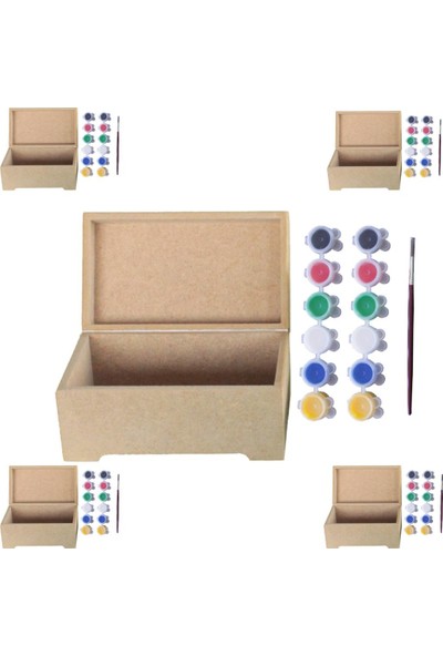 Joy And Toys 16 x 9,5 x 8 cm(5 Adet)Dikdörtgen Ahşap Hediyelik Sandık Kutu Boyama S Joy And Toys 16 x 9,5 x 8 cm(5 Adet)Dikdörtgen Ahşap Hediyelik Sandık Kutu Boyama S