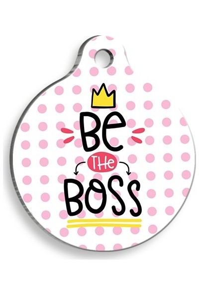 Pet Tag Art Be The Boss Pembe Yuvarlak Kedi ve Köpek Künyesi Medium 3 cm Pet Tag Art Be The Boss Pembe Yuvarlak Kedi ve Köpek Künyesi Medium 3 cm