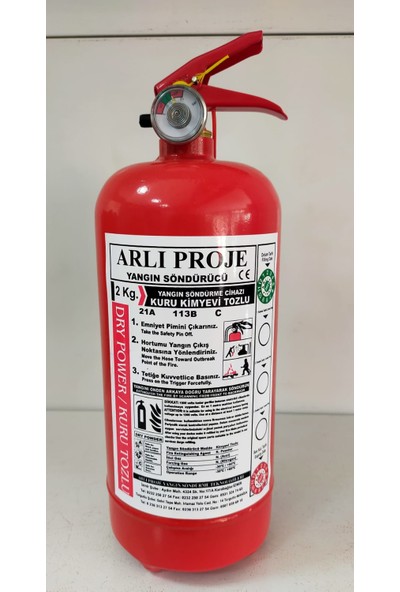 Arlı Yangın Söndürücü 2 kg Abc Kimyevi Tozlu Yangın Söndürme Tüpü 4 Yıl Garantili Arlı Yangın Söndürücü 2 kg Abc Kimyevi Tozlu Yangın Söndürme Tüpü 4 Yıl Garantili