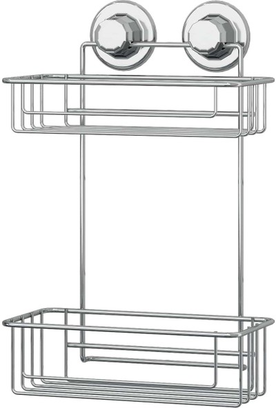 Tekno-tel Vakumlu 2 Katlı Banyo Rafı Krom DM256 Tekno-tel Vakumlu 2 Katlı Banyo Rafı Krom DM256
