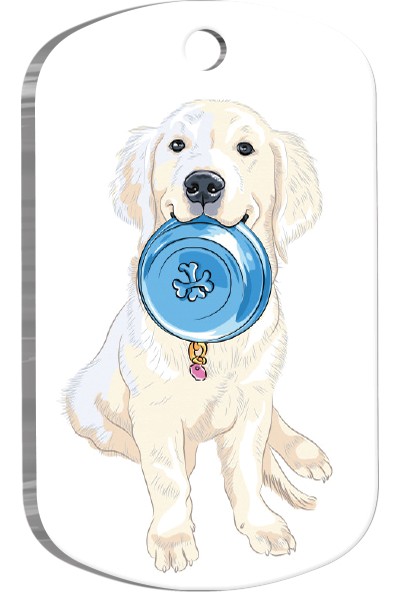 Pet Tag Art Labrador Retriever Resimli Köpek Künyesi Small 2 x 3,5 cm