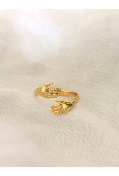 X-lady Accessories Kadın Altın Kaplama El Yüzük Ayarlanabilir