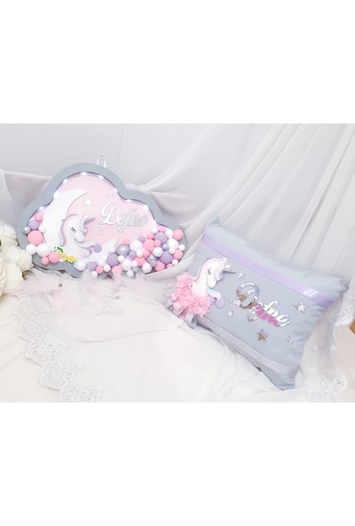 Pegu Ahşap Unicorn Işıklı Bulut Kapı Süsü ve Takı Yastığı Seti Pegu Ahşap Unicorn Işıklı Bulut Kapı Süsü ve Takı Yastığı Seti