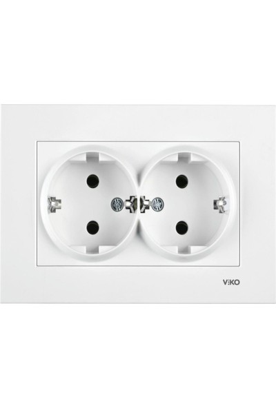 Viko Karre Ikili Topraklı Priz - Beyaz PRIZ-031