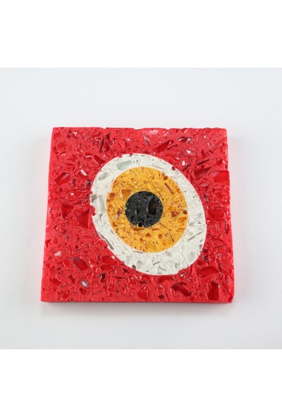 Miniditi Parlak Kırmızı Renkli Cam Işıltılı Nazarlık Magnet