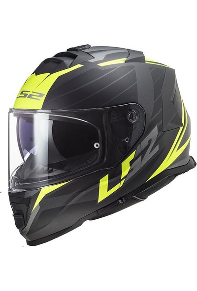 Ls2 Storm Nerve Mat Siyah-Neon Sari Kask L Ls2 Storm Nerve Mat Siyah-Neon Sari Kask L