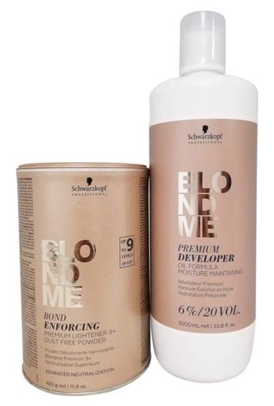 Schwarzkopf Blondme Premium Lift 9 Açıcı 450 G Oksidan %6 20 Volume 1000 ML4045787369852 Schwarzkopf Blondme Premium Lift 9 Açıcı 450 G Oksidan %6 20 Volume 1000 ML4045787369852