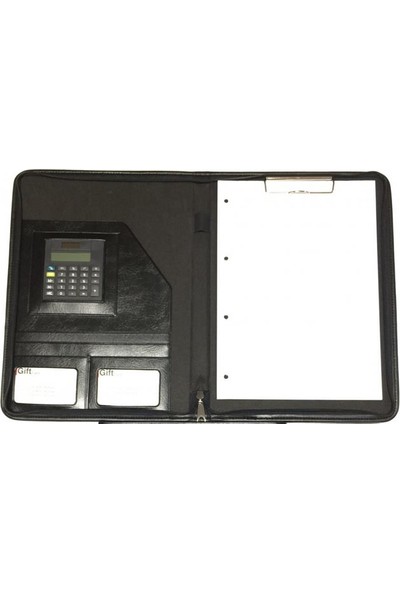 2K 413-1 Fermuarlı Hesap Makineli Sekreterlik Siyah