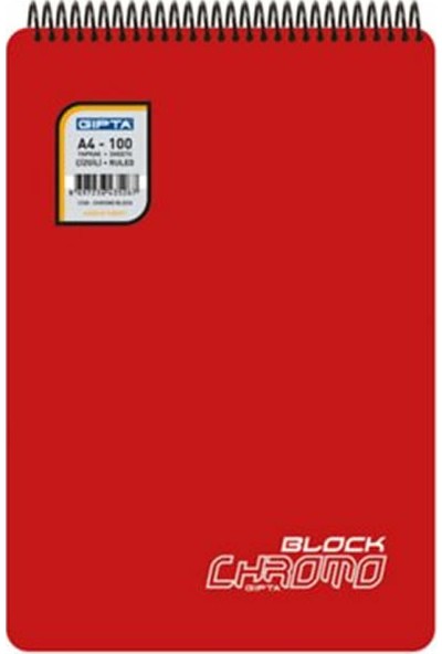 Gıpta Chromo Block A4 80 Yaprak Kareli Bloknot Gıpta Chromo Block A4 80 Yaprak Kareli Bloknot