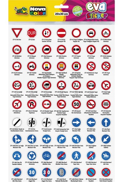 Nova Color NC-694 Trafik İşaretleri 2 Sticker Eva Nova Color NC-694 Trafik İşaretleri 2 Sticker Eva