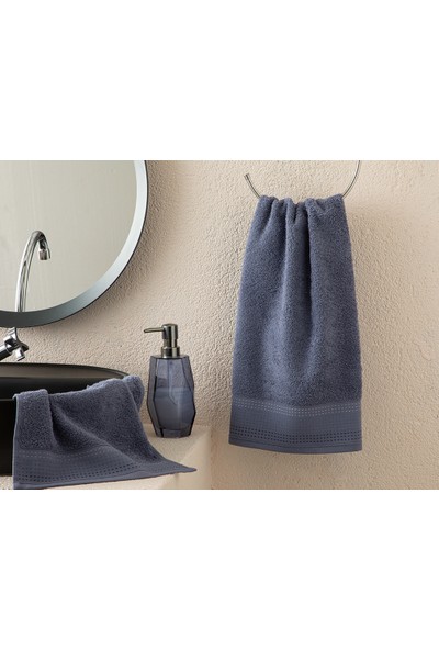 English Home Stripes Çizgili Yüz Havlusu 50x76 cm Indigo