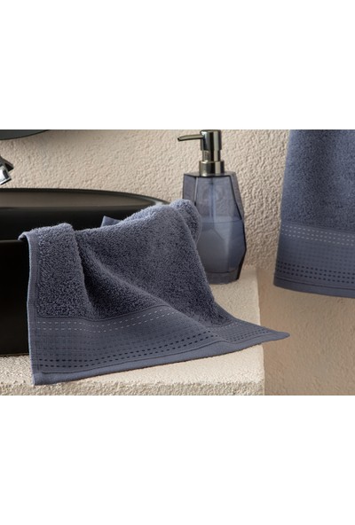 English Home Stripes Çizgili El Havlusu 30x40 cm Indigo