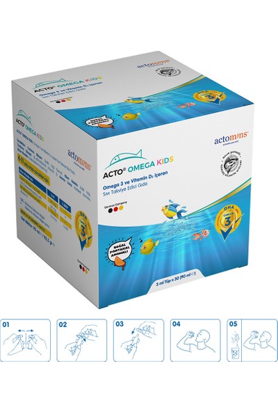 Acto® Omega Kids | Omega 3 ve Vitamin D3 Içeren Sıvı Takviye Edici Gıda Acto® Omega Kids | Omega 3 ve Vitamin D3 Içeren Sıvı Takviye Edici Gıda