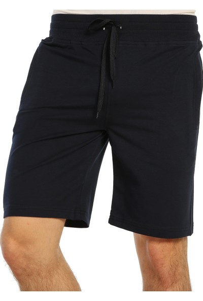 Zidan Life Zidan 3147 Yan Cepli Penye Sade Şort - Lacivert