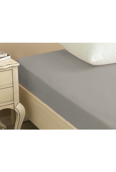 English Home Düz Pamuklu Ara Ebat Lastikli Çarşaf 140X200 cm Çakıl Taşı