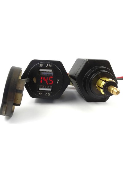 Knmaster USB-D300V Voltaj Göstergeli Çift Usbli Din Soketi Knmaster USB-D300V Voltaj Göstergeli Çift Usbli Din Soketi
