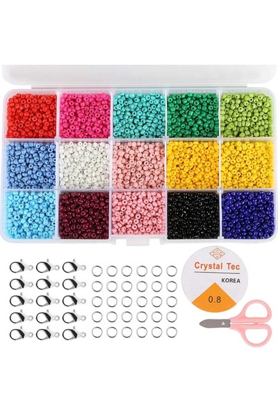 Platin Hediyelik Takı Yapım Malzemesi 3 mm Kutulu Kum Boncuk Seti 19 Çeşit Platin Hediyelik Takı Yapım Malzemesi 3 mm Kutulu Kum Boncuk Seti 19 Çeşit