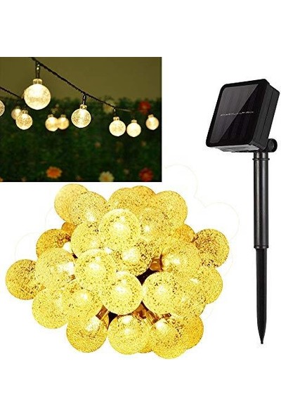 Sge Teknoloji 9 m 50 Led Sarı Güneş Enerjili Led Bahçe Aydınlatma Lambası