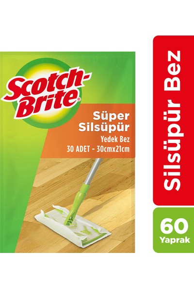 Scotch-Brıte Sil Süpür Q600 Paspas Yedek Bez 30'lu x 2 (60 Yaprak) Scotch-Brıte Sil Süpür Q600 Paspas Yedek Bez 30'lu x 2 (60 Yaprak)