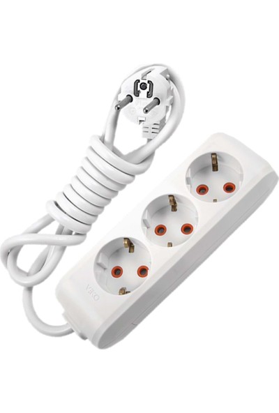 Viko 3`lü 3m Grup Priz Çoçuk Korumalı