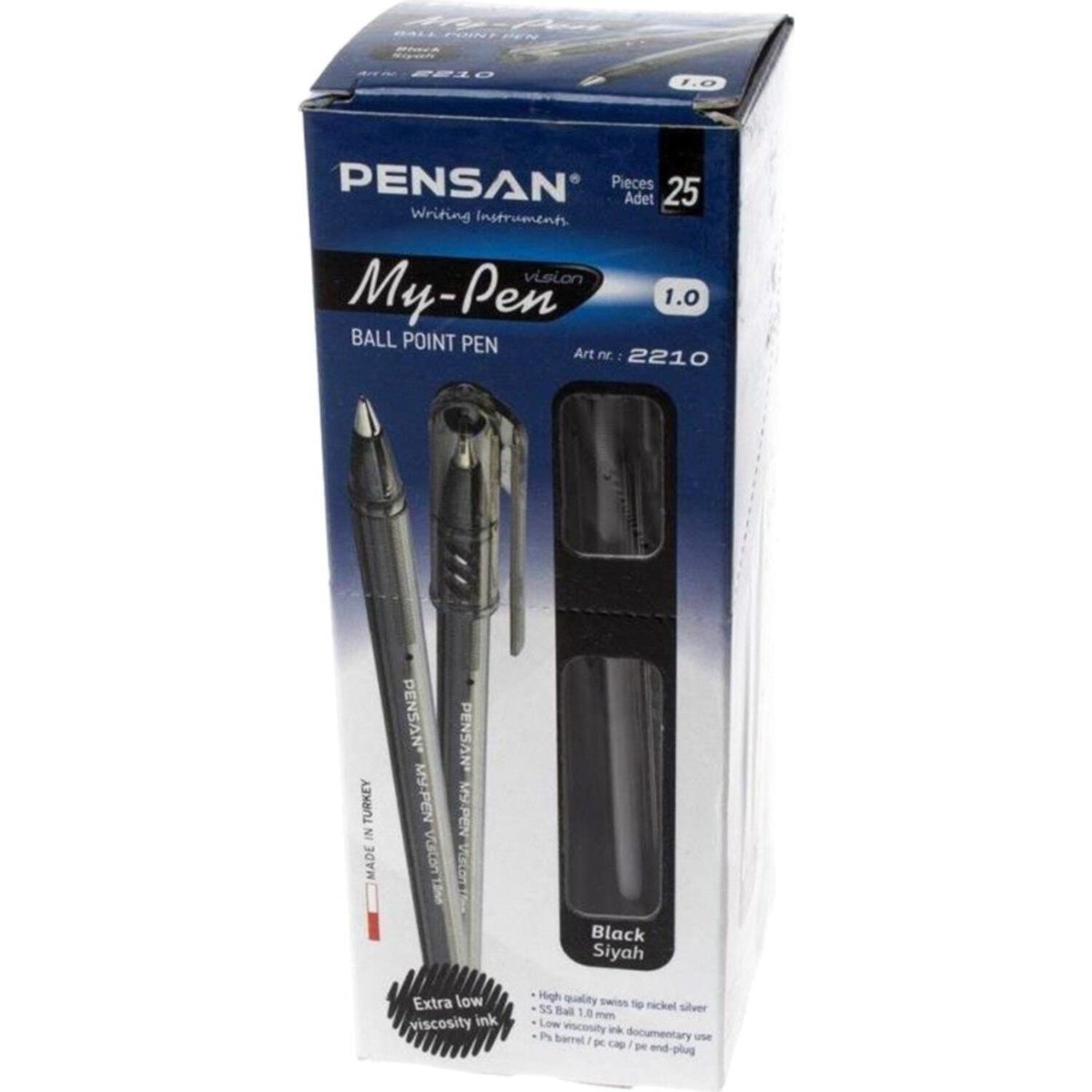 Pensan 2210 Tükenmez My-Pen 1.0 mm 25'li Siyah Fiyatı