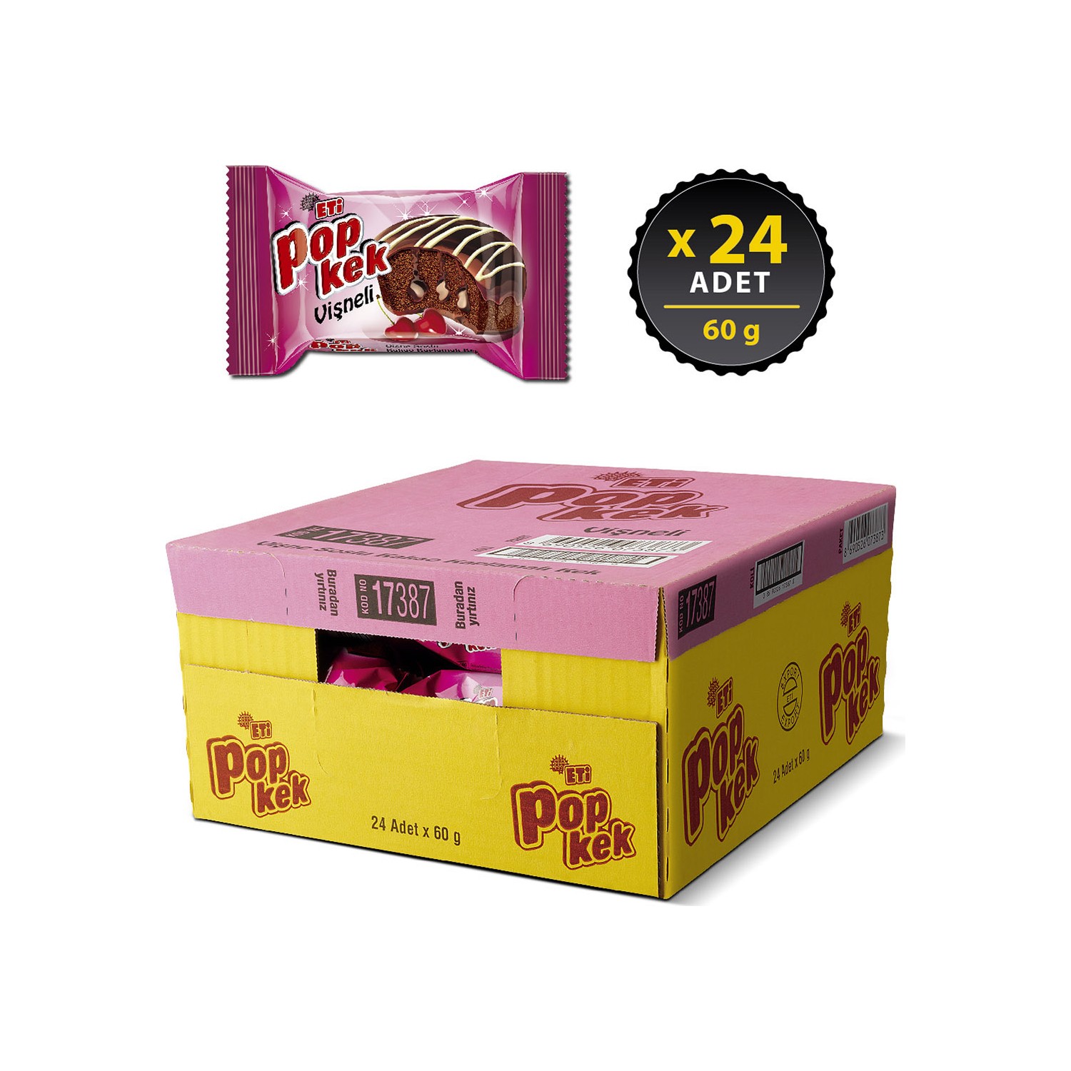 Eti Popkek Vişneli Kek 60 g x 24 Adet Fiyatı - Taksit Seçenekleri