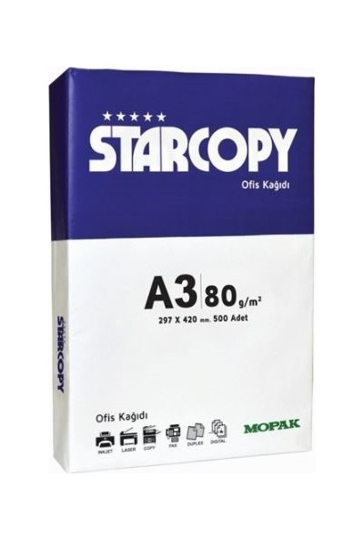 Mopak A3 Fotokopi Kağıdı Starcopy 500'lü