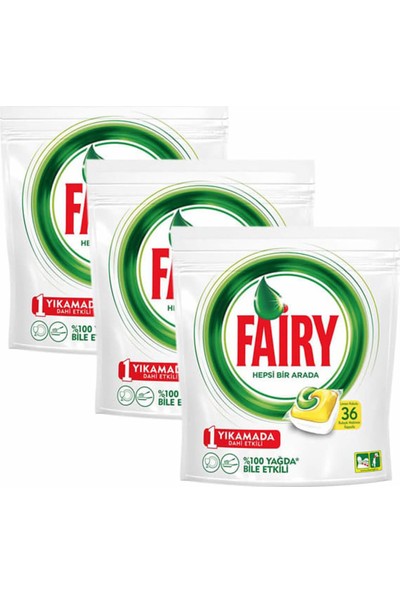 Fairy Bulaşık Deterjanı 3 x 36 Tablet