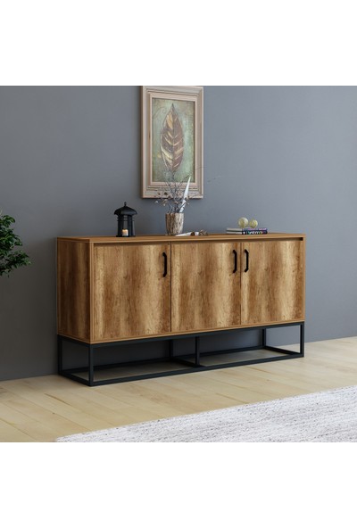 Hepsi Home Merlin Metal Ayaklı Konsol - Barok Ceviz Hepsi Home Merlin Metal Ayaklı Konsol - Barok Ceviz