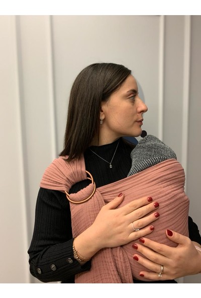 4 Kat Müslin %100 Pamuk Halka Sling Sunset Rose