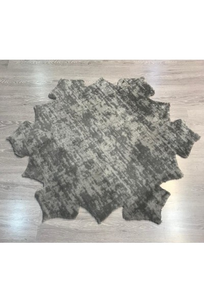 ERDEMİR HALI Desenli Gri Kaymaz Taban Dekoratif Post(Peluş) Halı 100 x 110