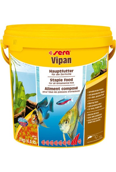 Sera Vipan Large Flakes 10 Lt. Kova Sera Vipan Large Flakes 10 Lt. Kova