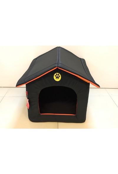 Lavista Kedi Köpek Kulübesi Yatağı Çatılı Siyah Dış Mekan Büyük Boy