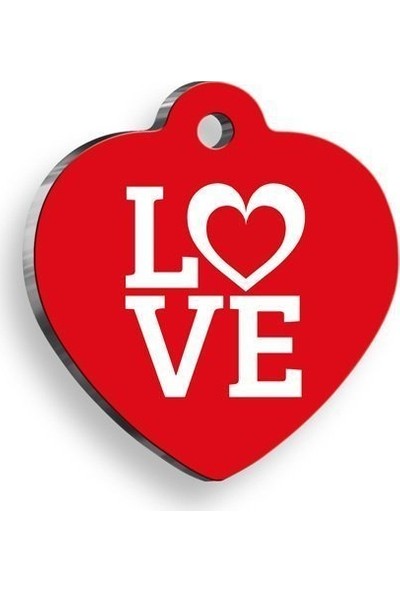 Pet Tag Art Love Kırmızı Kalp Kedi ve Köpek Künyesi Pet Tag Art Love Kırmızı Kalp Kedi ve Köpek Künyesi