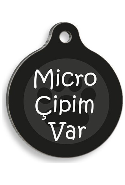 Pet Tag Art Mikro Çipim Var Yuvarlak Kedi ve Köpek Künyesi