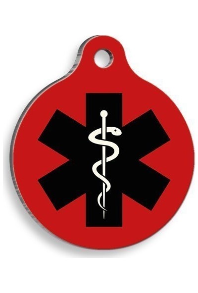 Pet Tag Art Medikal Künye Yuvarlak Kedi ve Köpek Künyesi