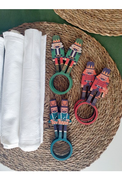 Kurşun Asker Peçete Yüzüğü 6'lı Set