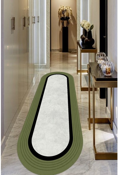 Cappio Halı Cappio Gold Çerçevesi Motifli Beyaz Oval Halı