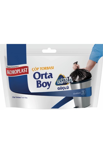Koroplast Orta Boy Extra Güçlü Çöp Torbası 15 Adet Koroplast Orta Boy Extra Güçlü Çöp Torbası 15 Adet
