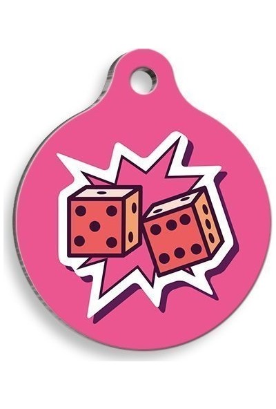 Pet Tag Art Zarlı Yuvarlak Kedi ve Köpek Künyesi