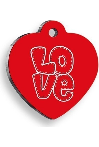Pet Tag Art Love Letter Kırmızı Kalp Kedi ve Köpek Künyesi Pet Tag Art Love Letter Kırmızı Kalp Kedi ve Köpek Künyesi
