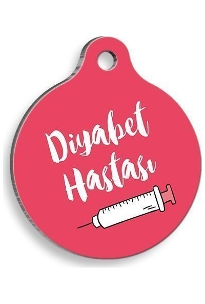 Pet Tag Art Diyabet Hastası Pembe Yuvarlak Kedi ve Köpek Künyesi Pet Tag Art Diyabet Hastası Pembe Yuvarlak Kedi ve Köpek Künyesi